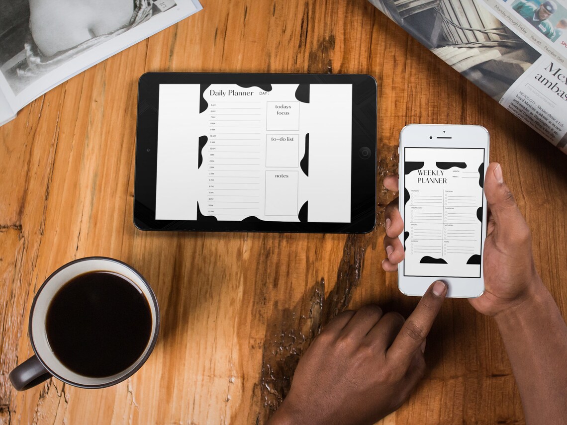 Cow Print Planner Cow Print Calendar Digital Cow Print - Etsy