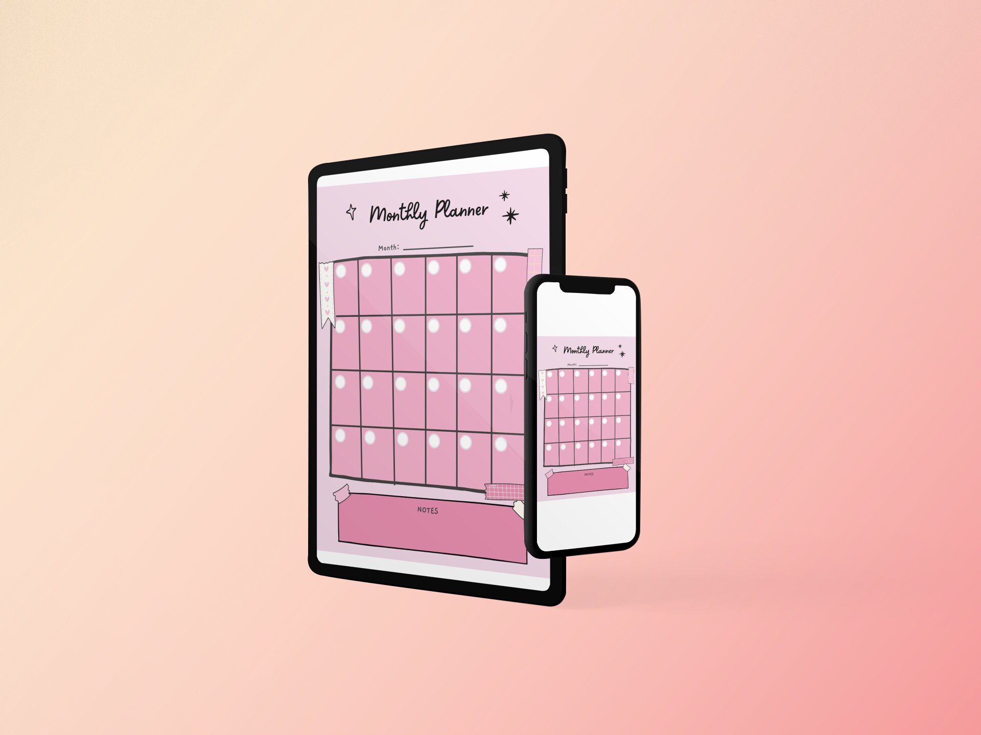 Pink Planner, Pink Digital Planner, Pink Digital Schedule, Digital ...