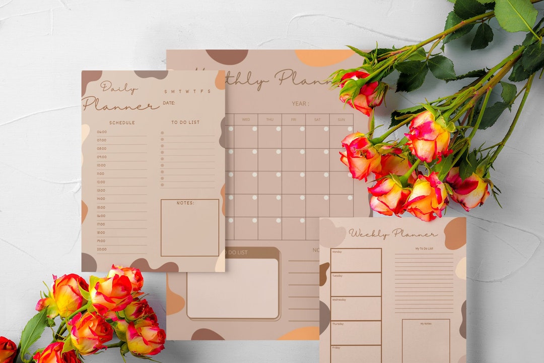 Boho Daily Planner, Weekly Planner, Monthly Planner, Digital Planner ...