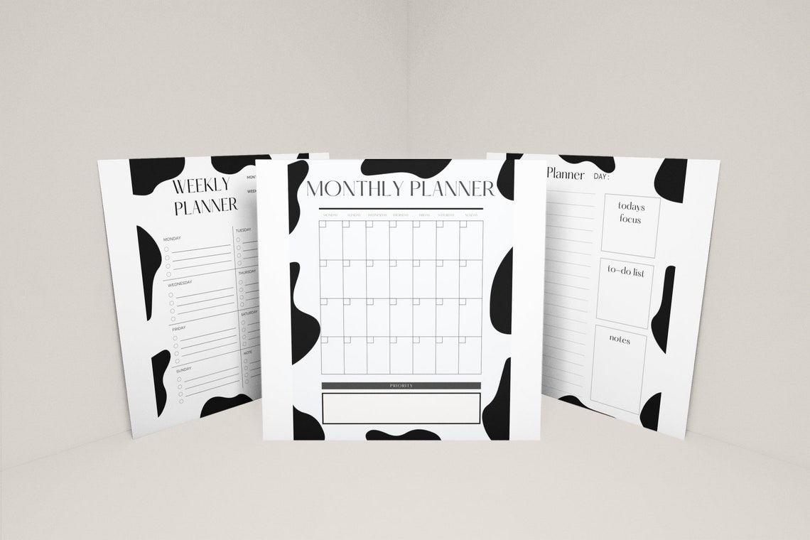 Cow Print Planner Cow Print Calendar Digital Cow Print - Etsy
