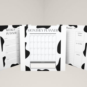 Cow Print Planner, Cow Print Calendar, Digital Cow Print Schedule ...