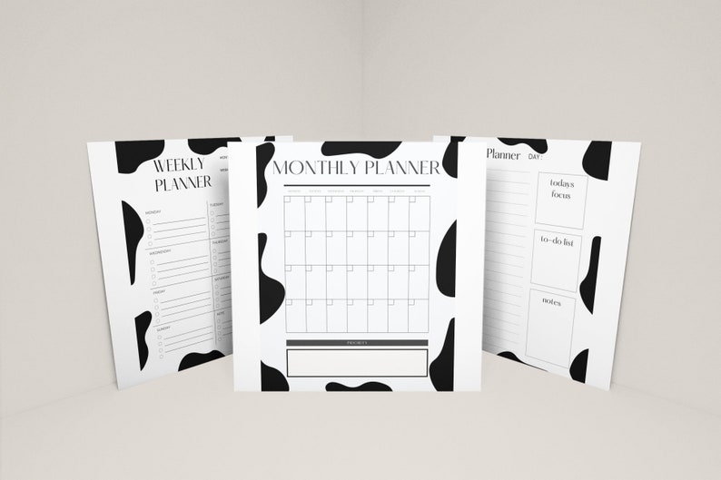 Cow Print Planner Cow Print Calendar Digital Cow Print - Etsy