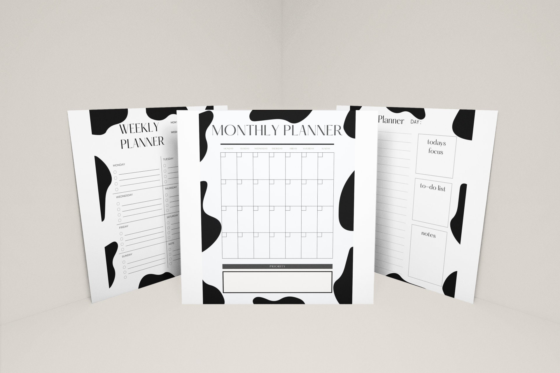 Cow Print Planner, Cow Print Calendar, Digital Cow Print Schedule ...