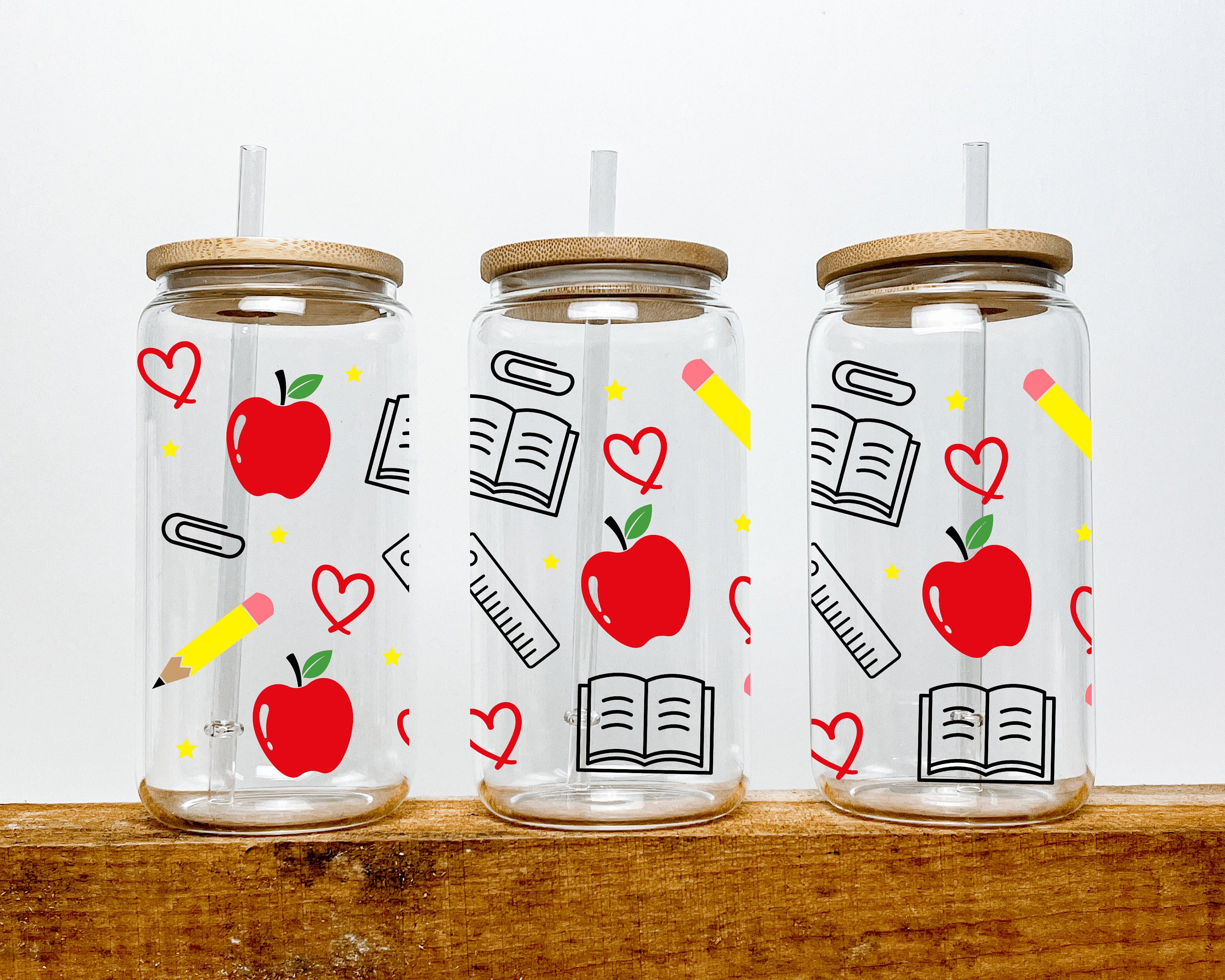 Teacher Beer Can Glass SVG Teacher Can Glass Wrap Libby - Etsy