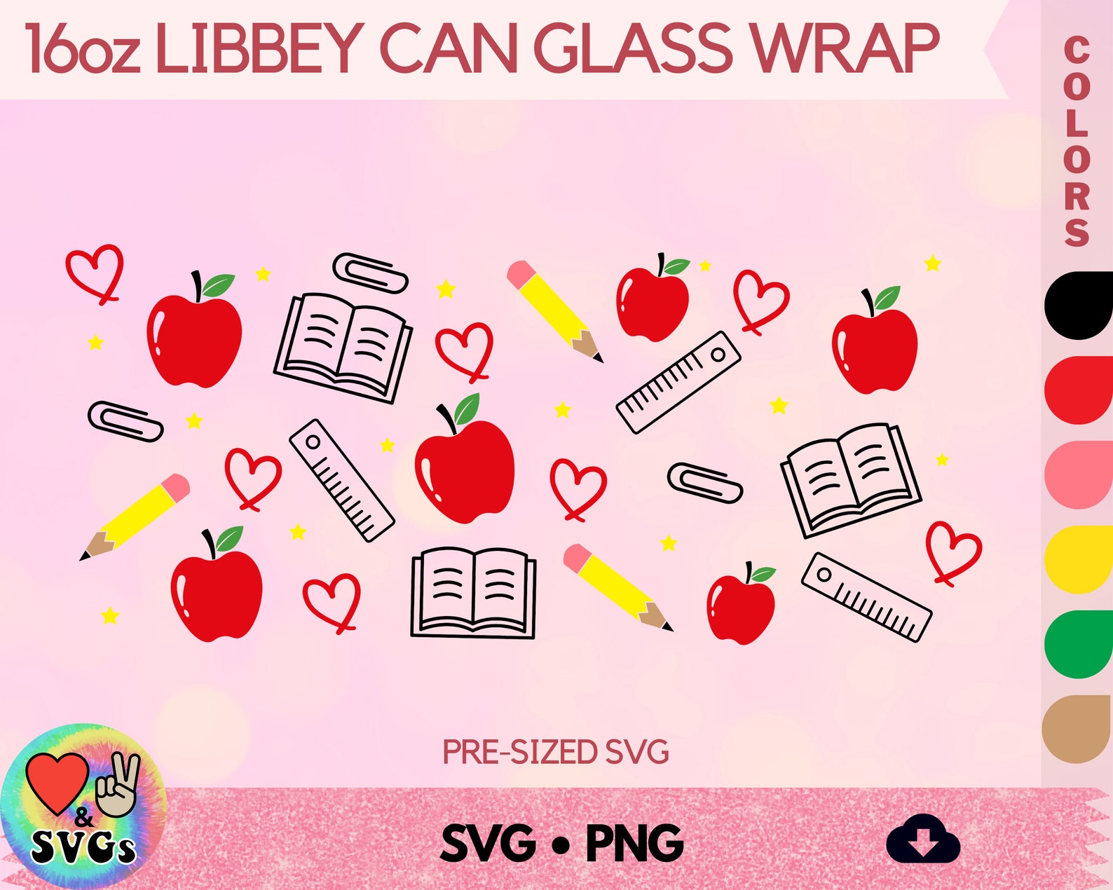 Teacher Glass Cup Wrap SVG, Libby Tumbler Glass Can PNG, Libbey Beer ...