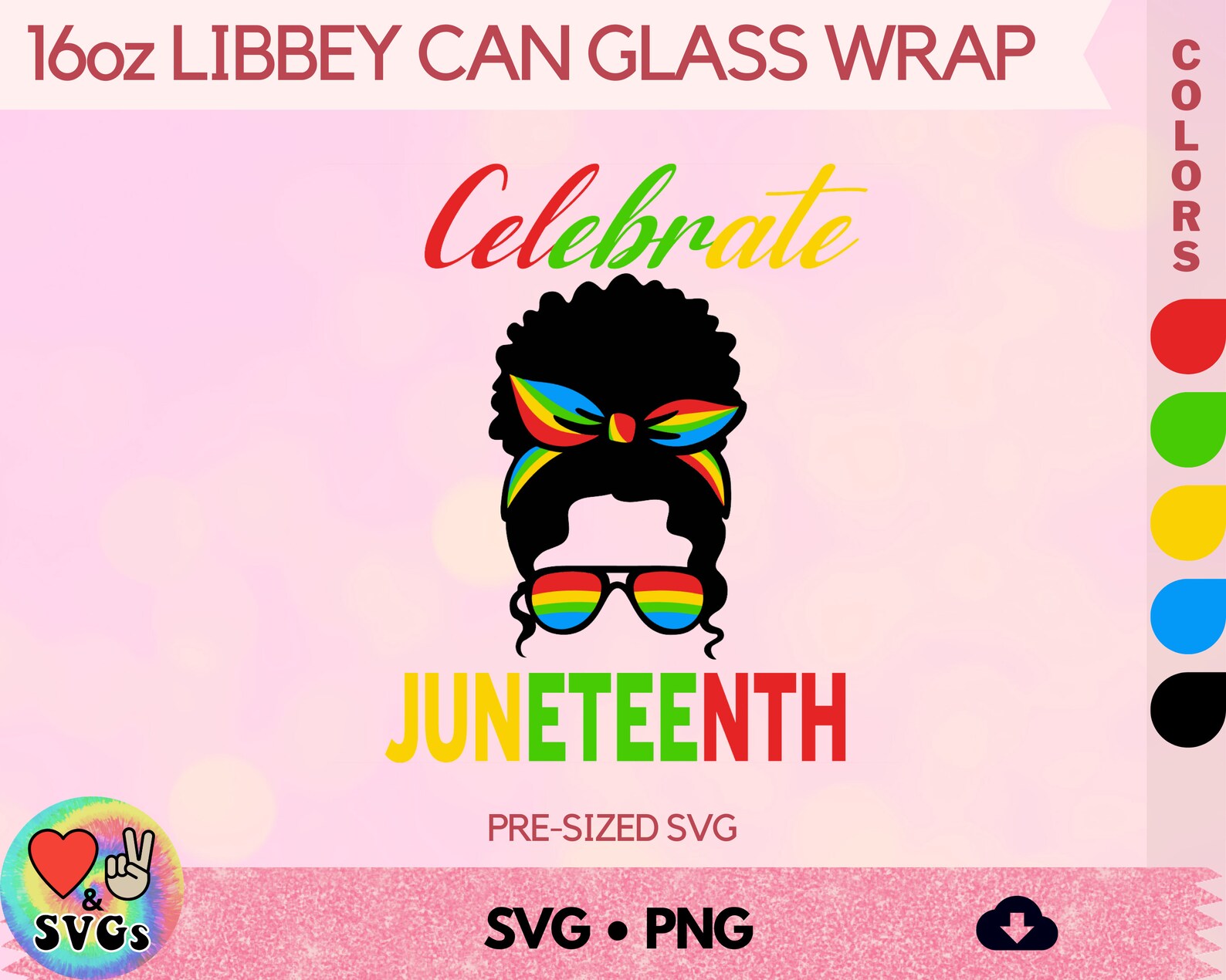Juneteenth Libbey 16oz Cup SVG & PNG Design June 1865 Black - Etsy