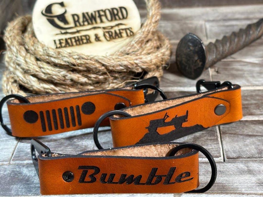 Jeep Custom Leather Keychains - Etsy