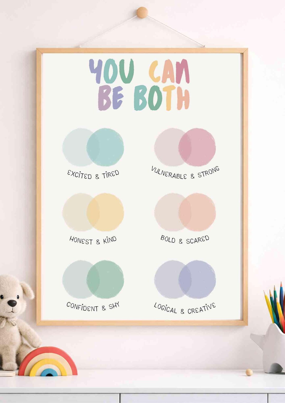 Kids Emotional Learning Poster | You Can Be Both Printable Wall Art ...