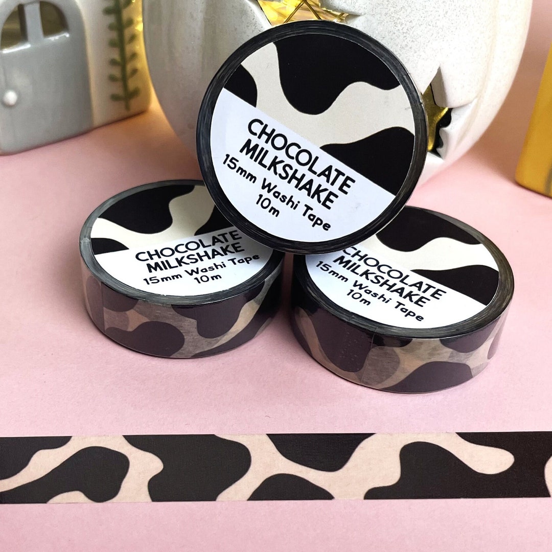 Chocolate Milkshake - Cow Print Washi Tape - 1.5cm X 10m - Etsy