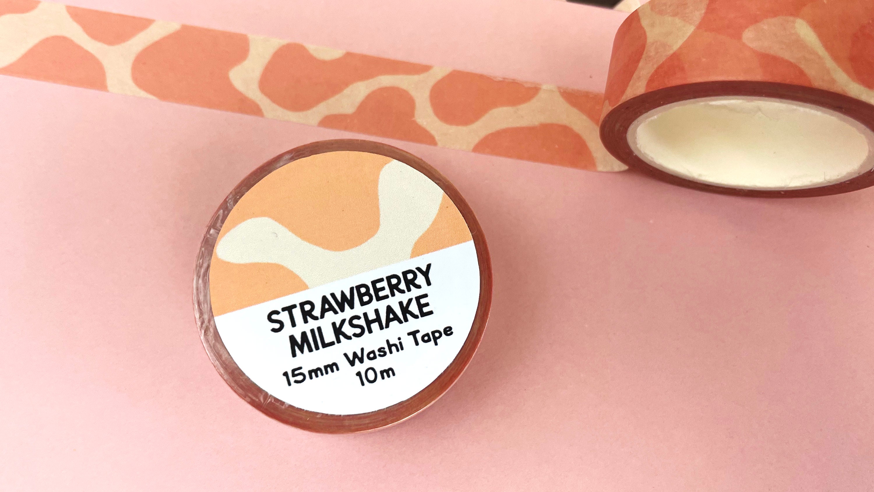 Strawberry Milkshake Cow Print Washi Tape 1.5cm X 10m - Etsy