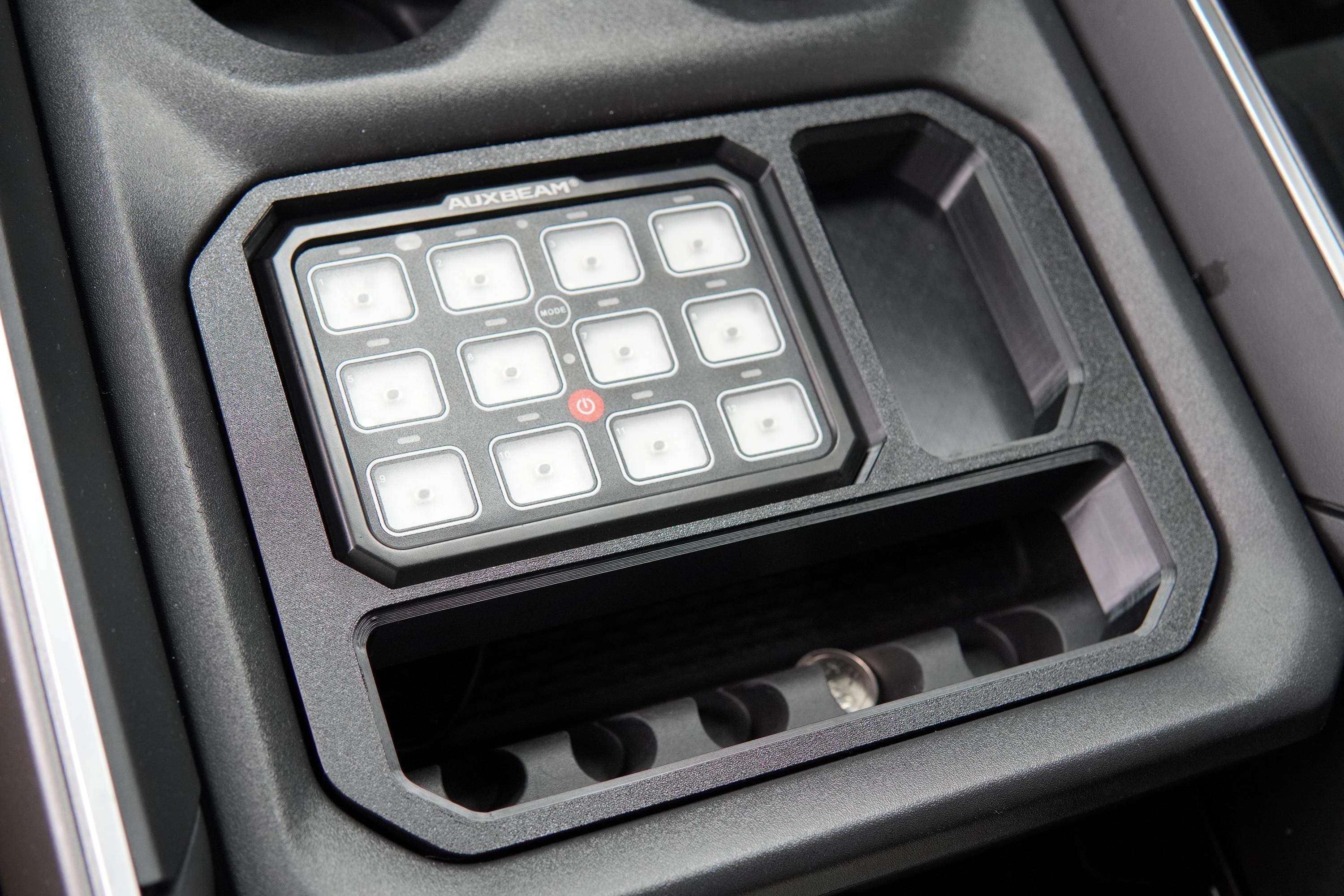 2019+ Ram Truck Center Console Auxbeam 12-gang Switch Panel Mount and ...