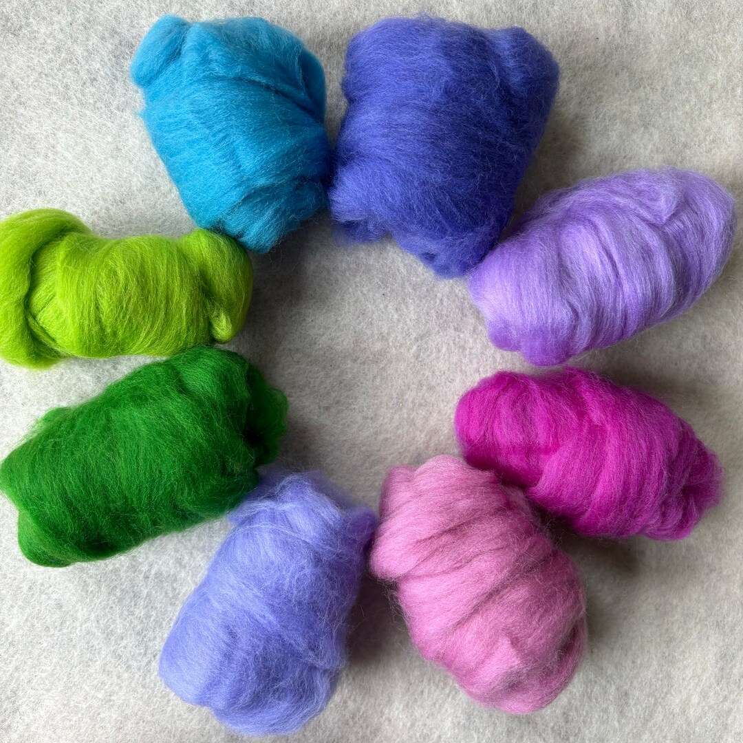 Wool Craft Needle Felting Sampler Merino Roving Pastel Colors for Wet ...