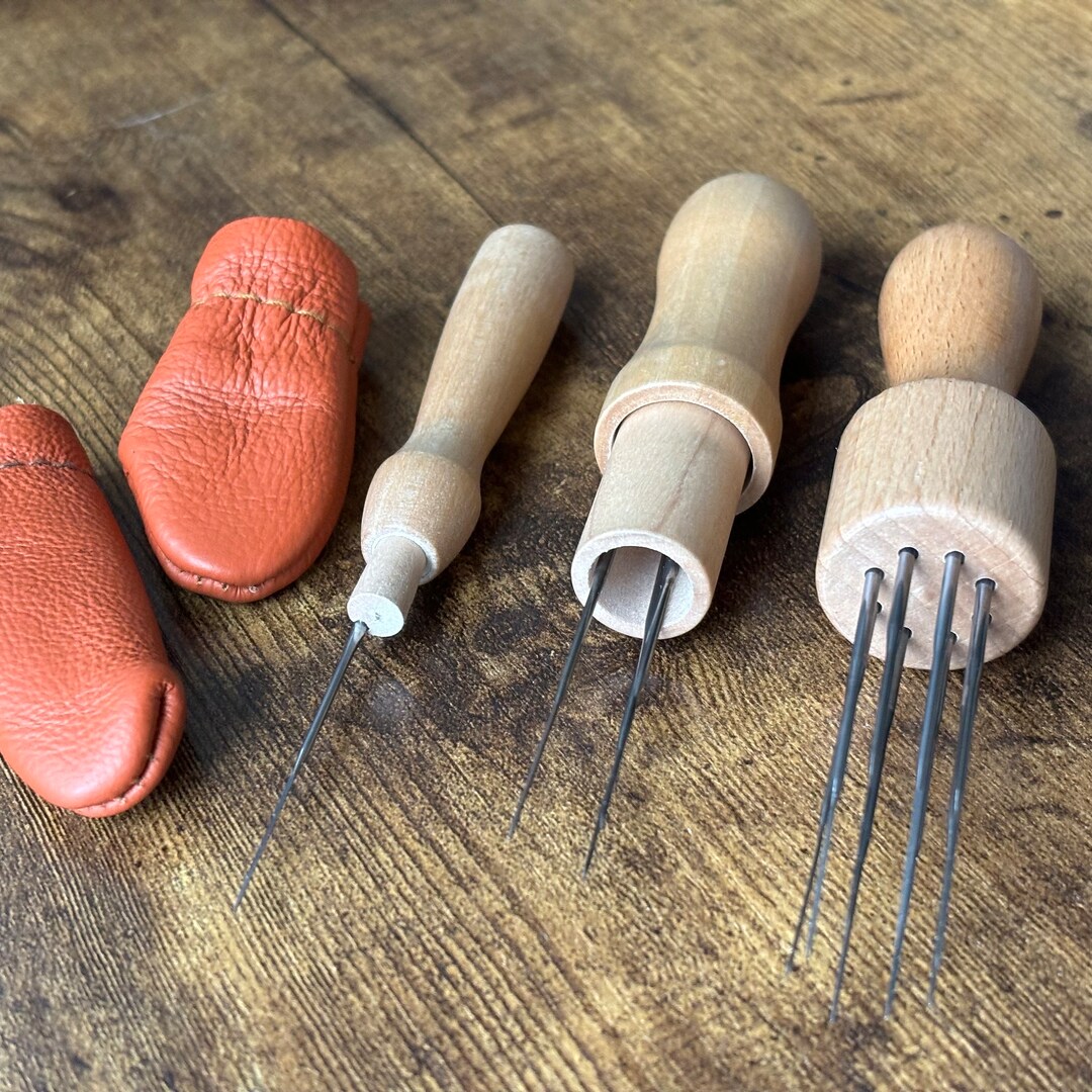 Wool Needle Felting Tools Supplies Kit Single Three Multi Neeedle Wood ...