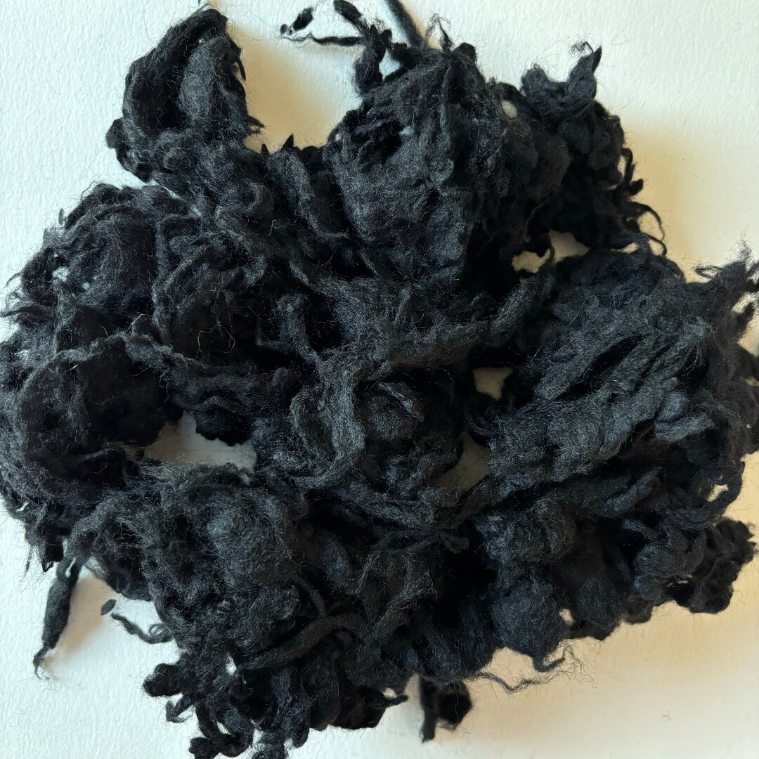Black Curly Alpaca Wool Locks for Sheep Needle Felting Kit Felted Felt ...