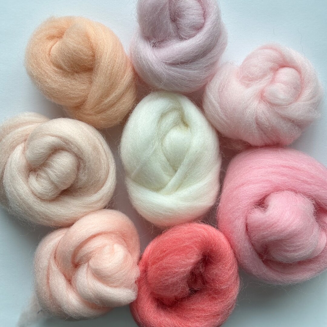 Pastel Colors Wool Roving Sampler Kit for Needle Felting, Wet Felted ...