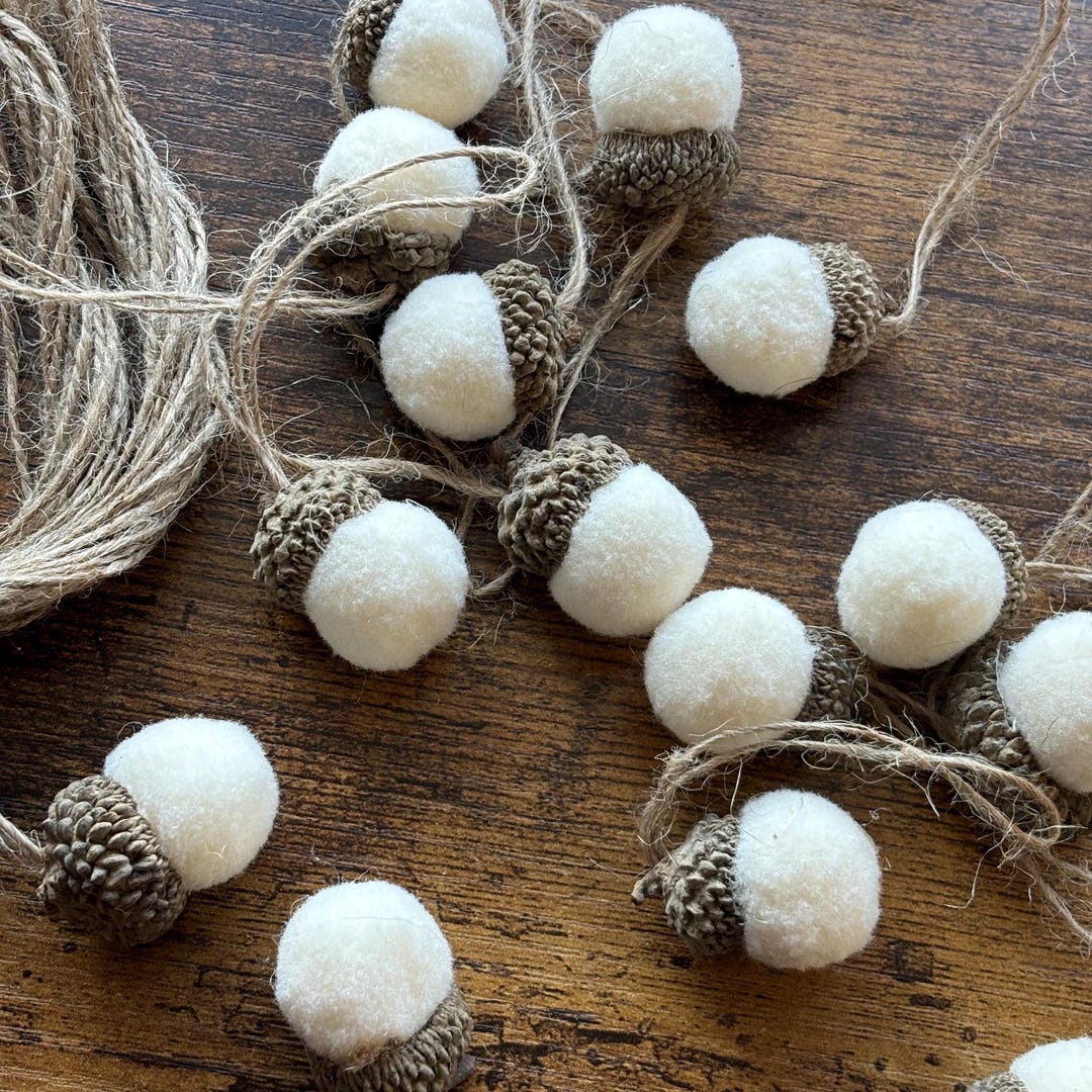 Natural Acorn Garland Home Fall Decor, Thanksgiving Holiday DIY Craft ...