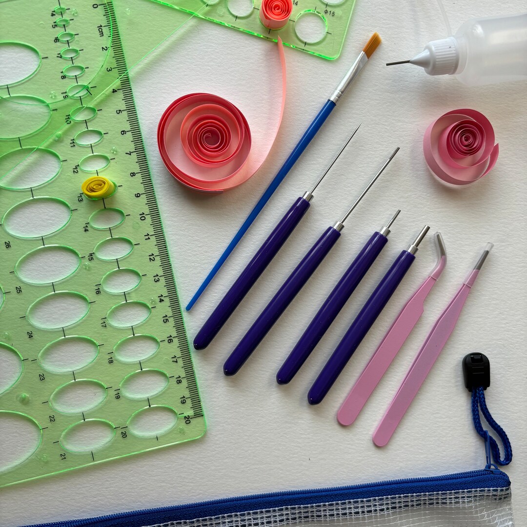 Paper Quilling Tool Kit for Beginners Quilled Rolled Flowers Arts Craft ...