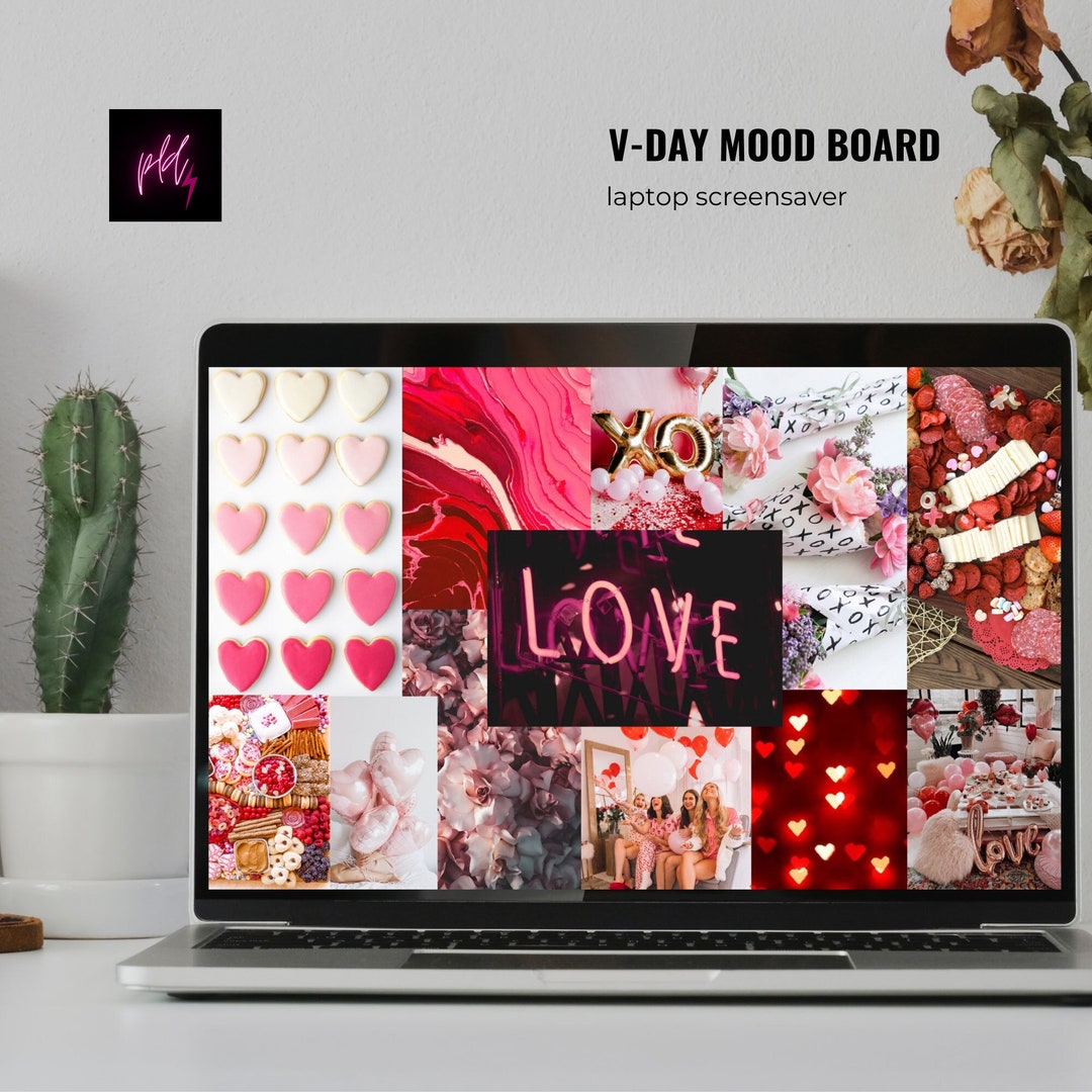Valentine's Day Mood Board Laptop Screensaver/wallpaper - Etsy