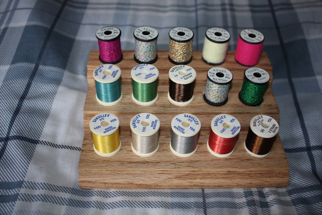 Fly Tying Thread Holder With Thread 3 Tier Hand Made Danville Axxel Uni ...