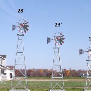 American Eagle Windmills 28ft double Bellow Windmill Pond Aerator Pond ...
