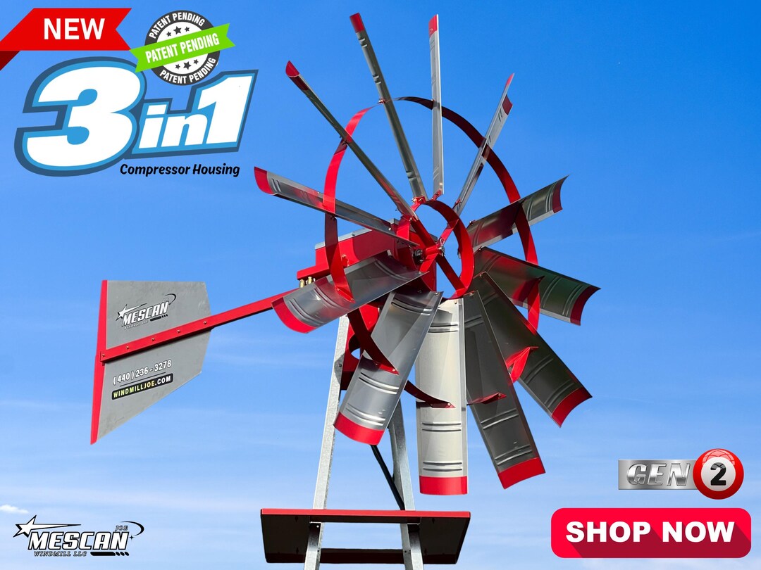 ALL NEW! -13ft Windmill Pond Aerator (double Bellow) Best Windmills for ...