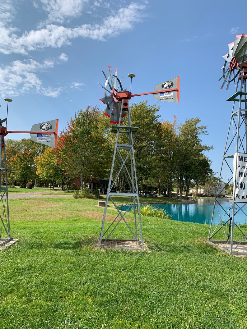 American Eagle Windmills 18ft single Bellow Windmill Pond Aerator Pond ...