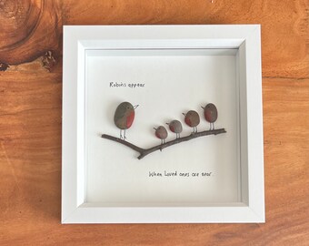 Robin Sea Glass & Pebble Art Robins Appear When Loved Ones - Etsy UK