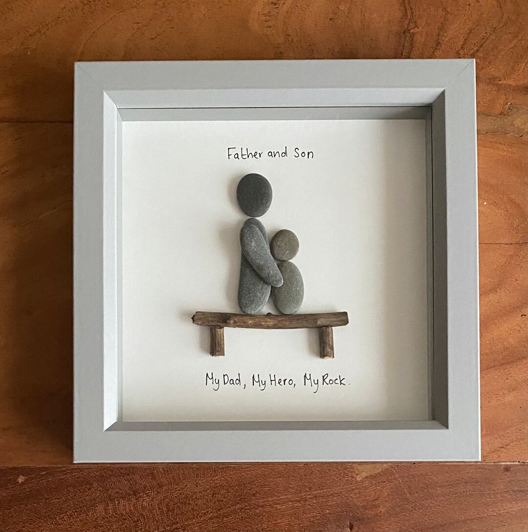 Father Son Pebble Art Fathers Day Gift - Etsy