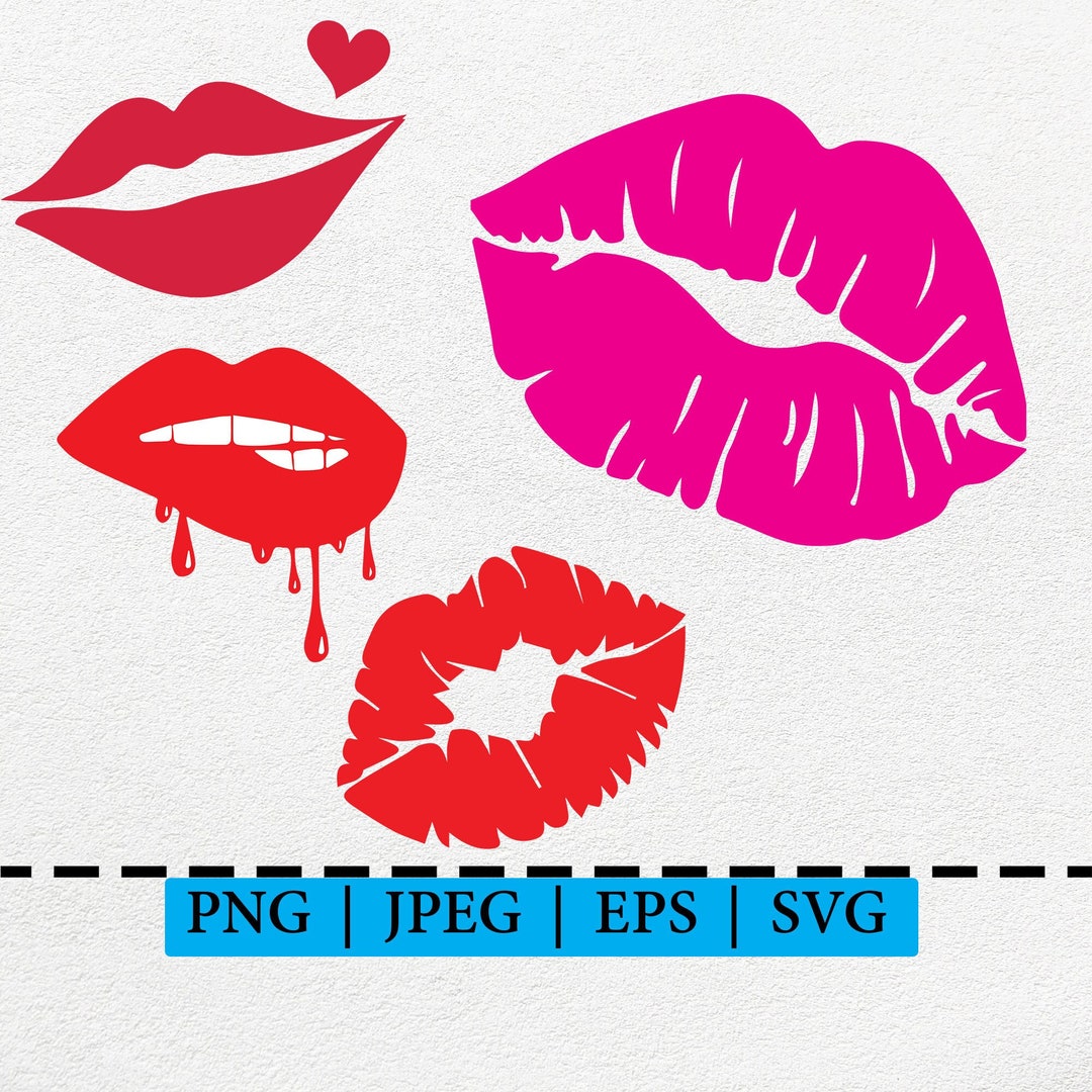 Labios svg / Labios rojos svg / Kiss svg / Labios americanos - Etsy México