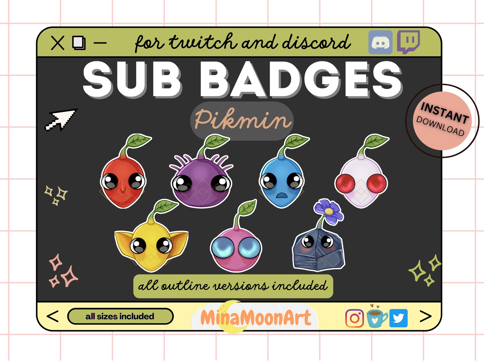Pikmin Badges, Twitch Pikmin Sub Badges, Pikmin Twitch Sub Badges ...