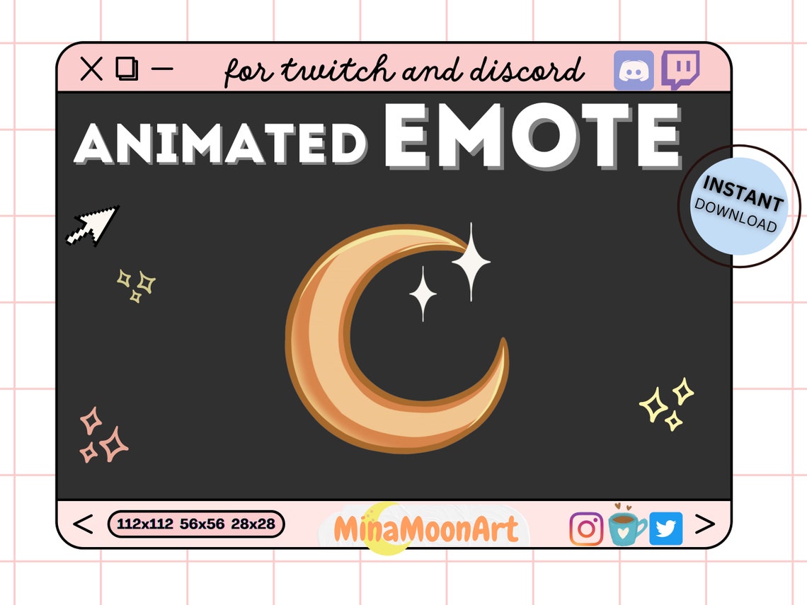 ANIMATED Moon Emote, Glowing Moon Emote, Animated Emote, Twitch Emote ...
