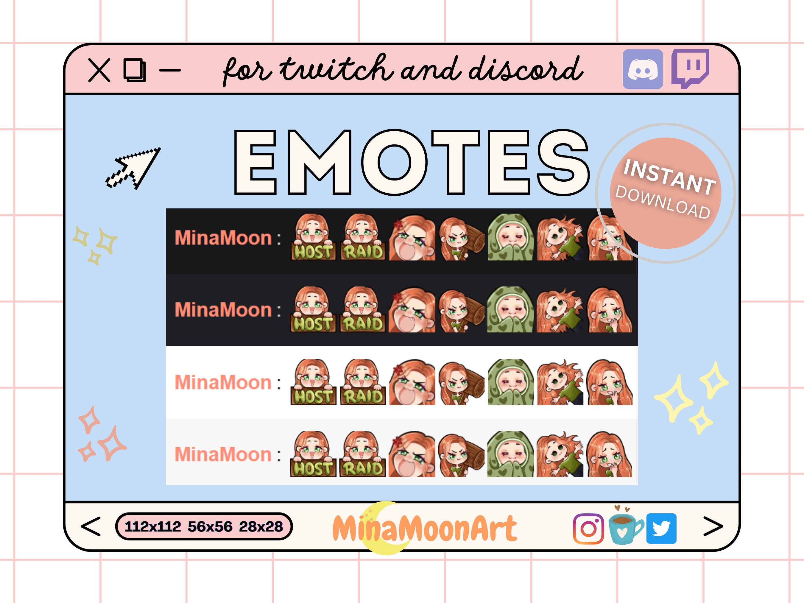 Ginger Hair Twitch Emotes Set 1 1/2 Ginger Hair Girl Emotes - Etsy