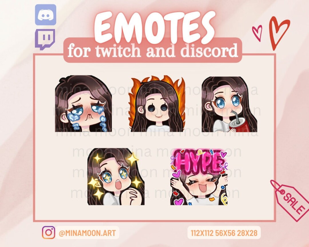 Brown Hair Girl Emotes 2/2, Brown Hair Twitch Emotes, Twitch Emotes ...