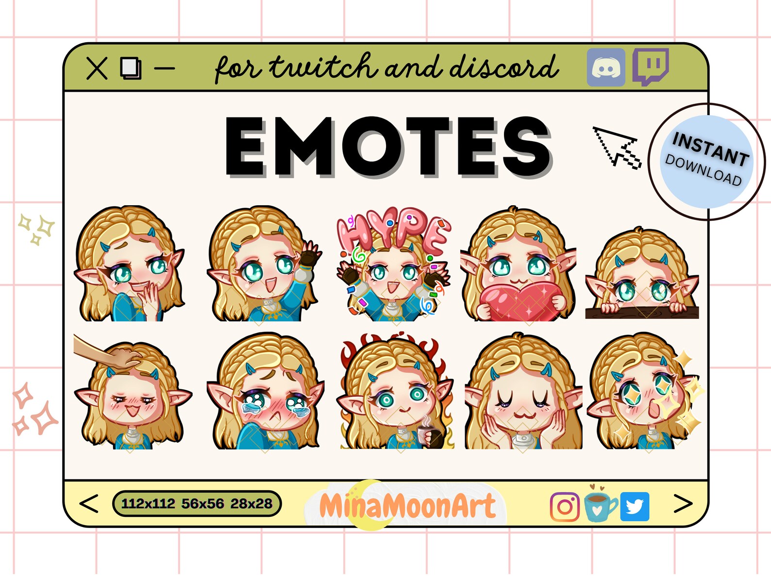 Static ANIMATED Zelda Emotes Set, Zelda Twitch Emotes, Twitch Emotes ...