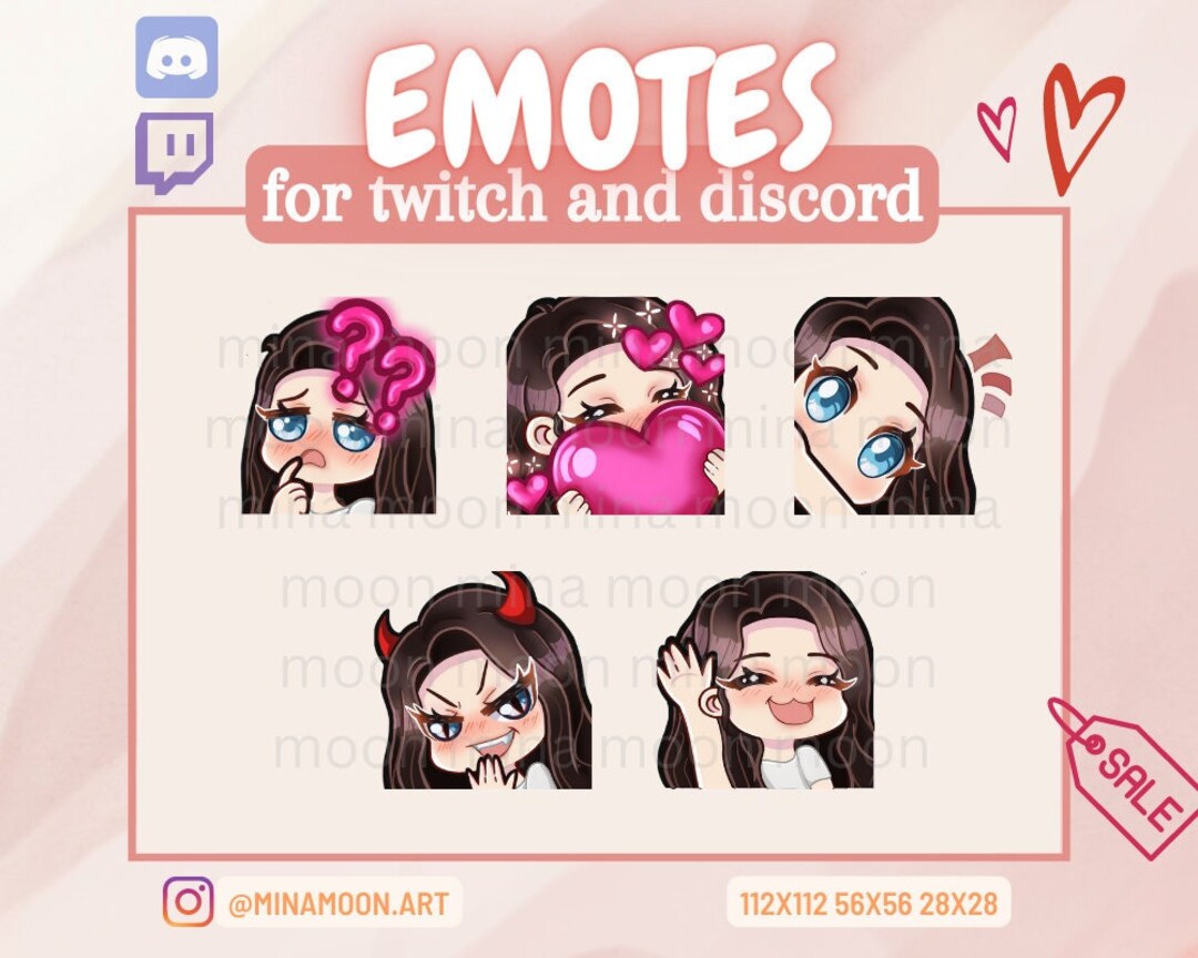 Brown Hair Girl Emotes 1/2, Brown Hair Twitch Emotes, Twitch Emotes ...