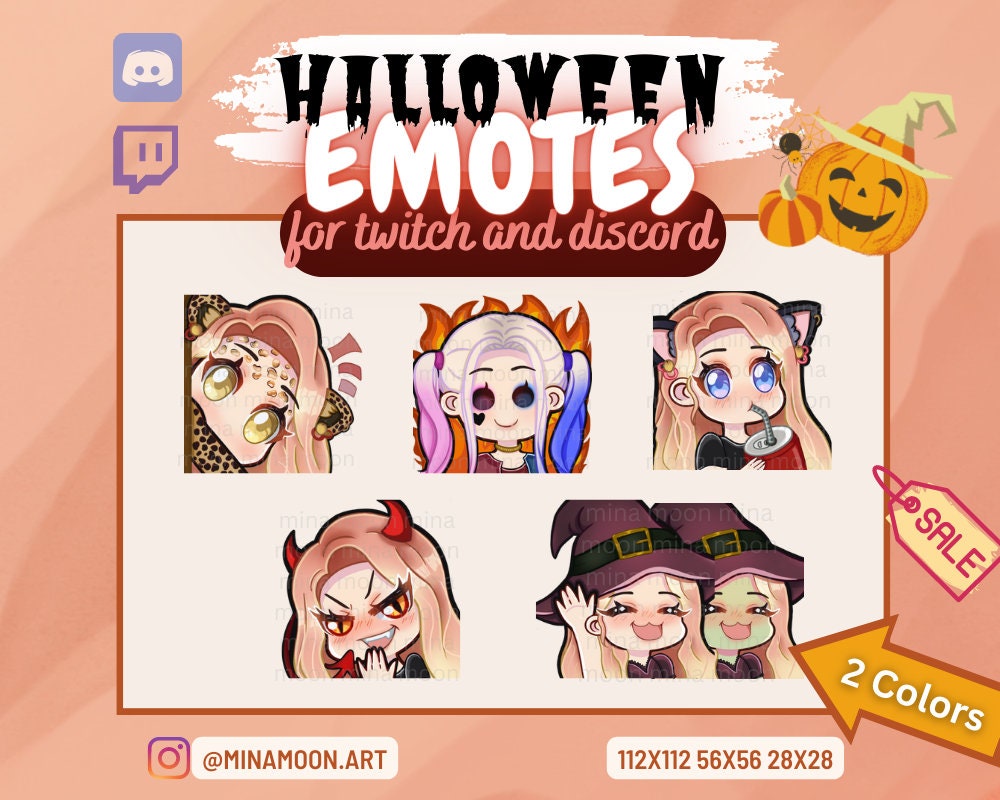 Halloween Chibi Girl Emotes Halloween Emotes Halloween - Etsy