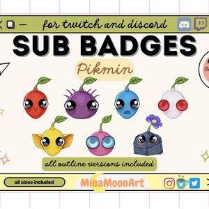 Pikmin Badges, Twitch Pikmin Sub Badges, Pikmin Twitch Sub Badges ...