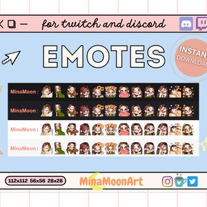 Mega Bundle Curly Hair Twitch Emotes, Brown Curly Hair Girl Emotes ...