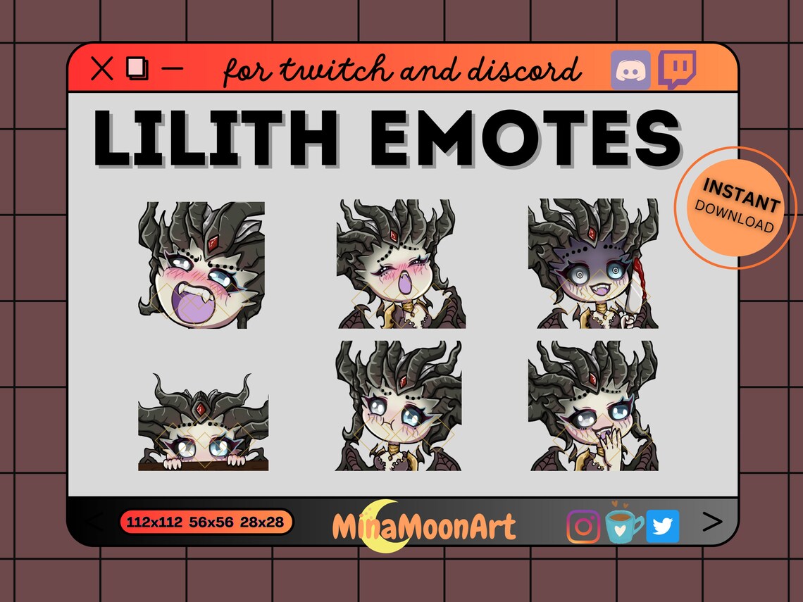 Diablo 4 Lilith Twitch Emotes, Diablo Lilith Emotes, Twitch Emotes ...