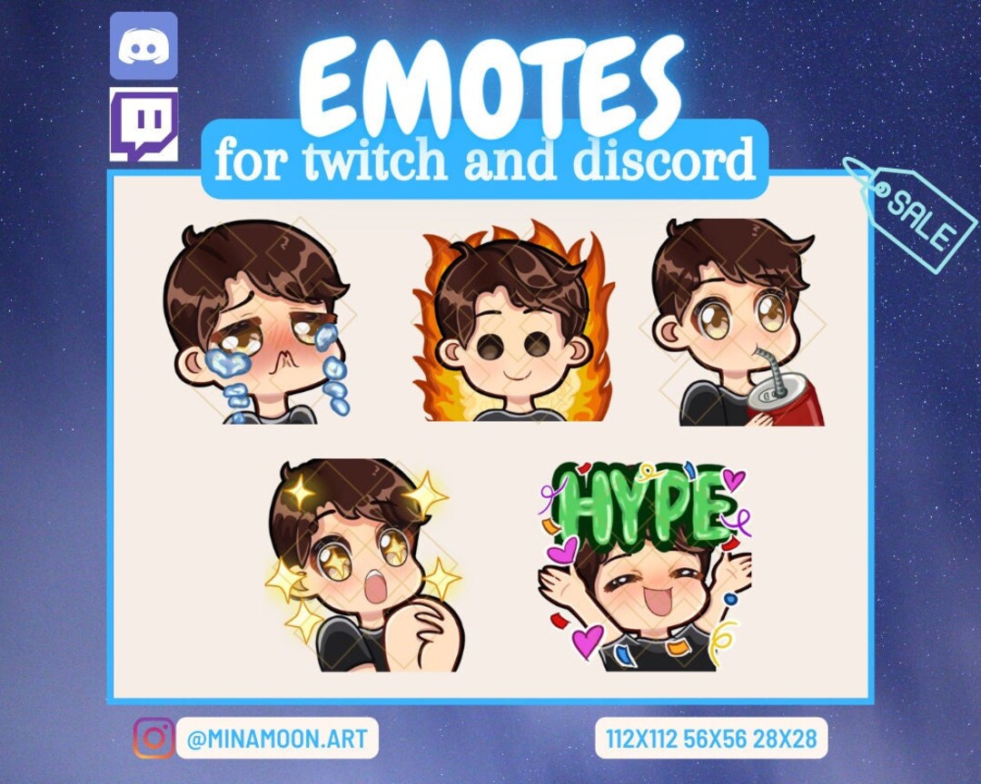Emotes de contracción de cabello castaño 2/2, Emotes de niño de cabello ...