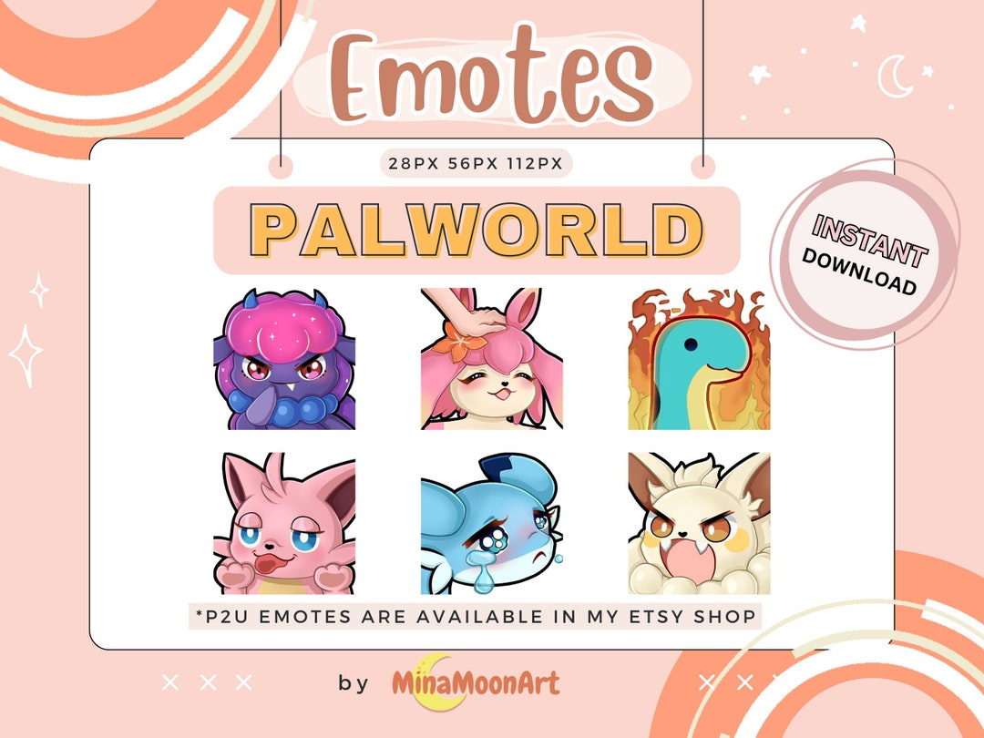 Palworld Twitch Emotes, Palworld Emotes, Twitch Emotes Palworld, Pal ...