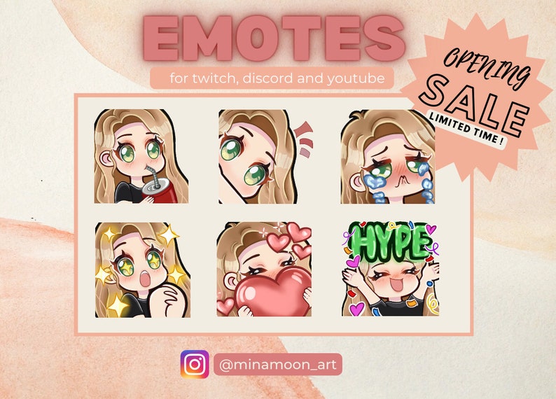 Custom Twitch Emotes V1, Custom Emotes Twitch, Twitch Emotes, Chibi ...