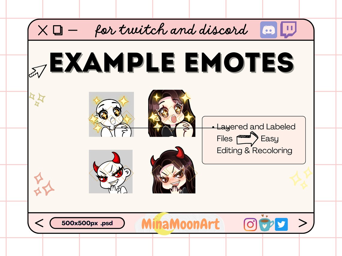 10x Emote Bases Diy Version 1 Emote Base Pack Custom Chibi Anime