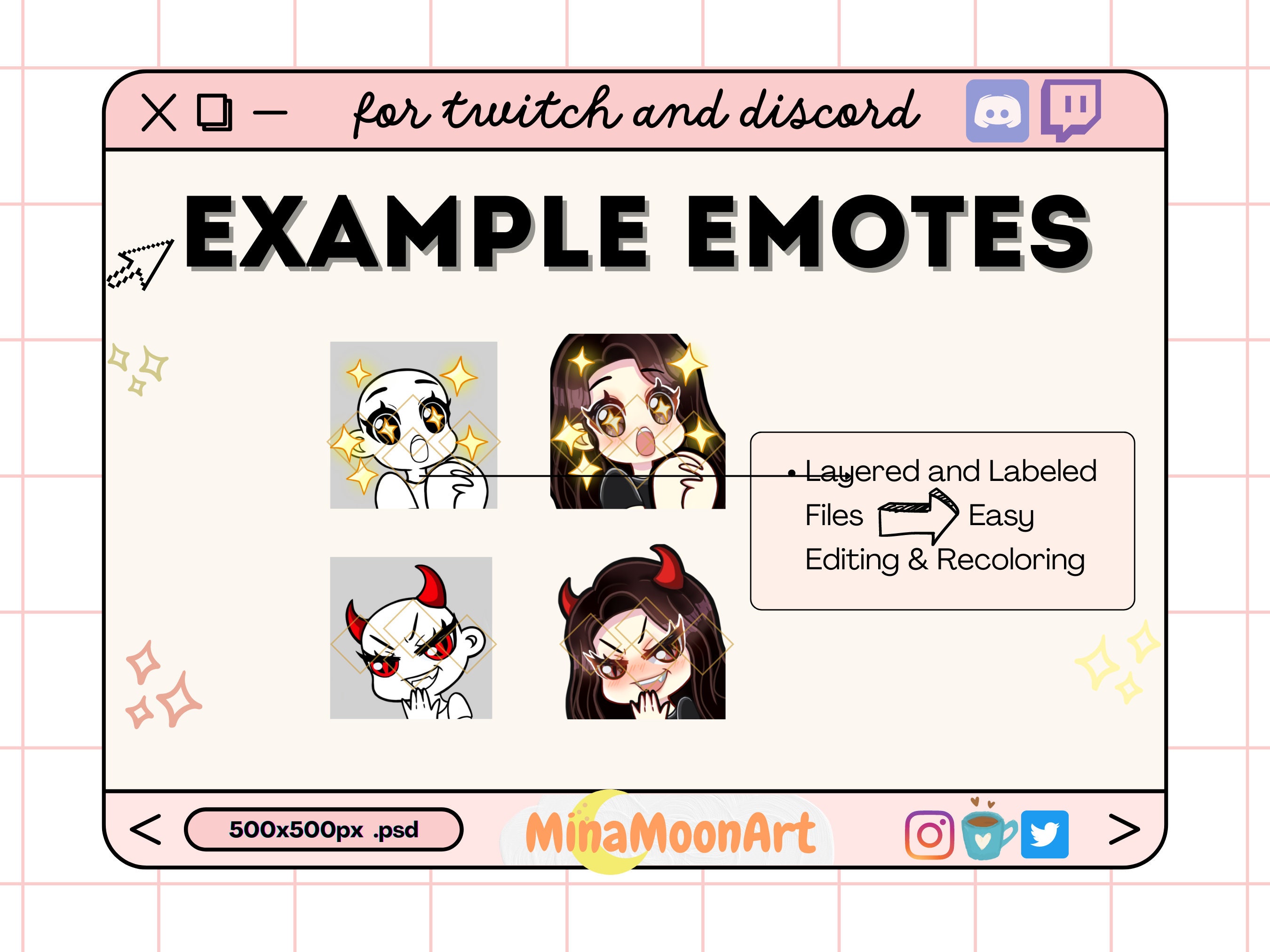 10x Emote Bases DIY Version 1, Emote Base Pack, Custom Chibi Anime ...