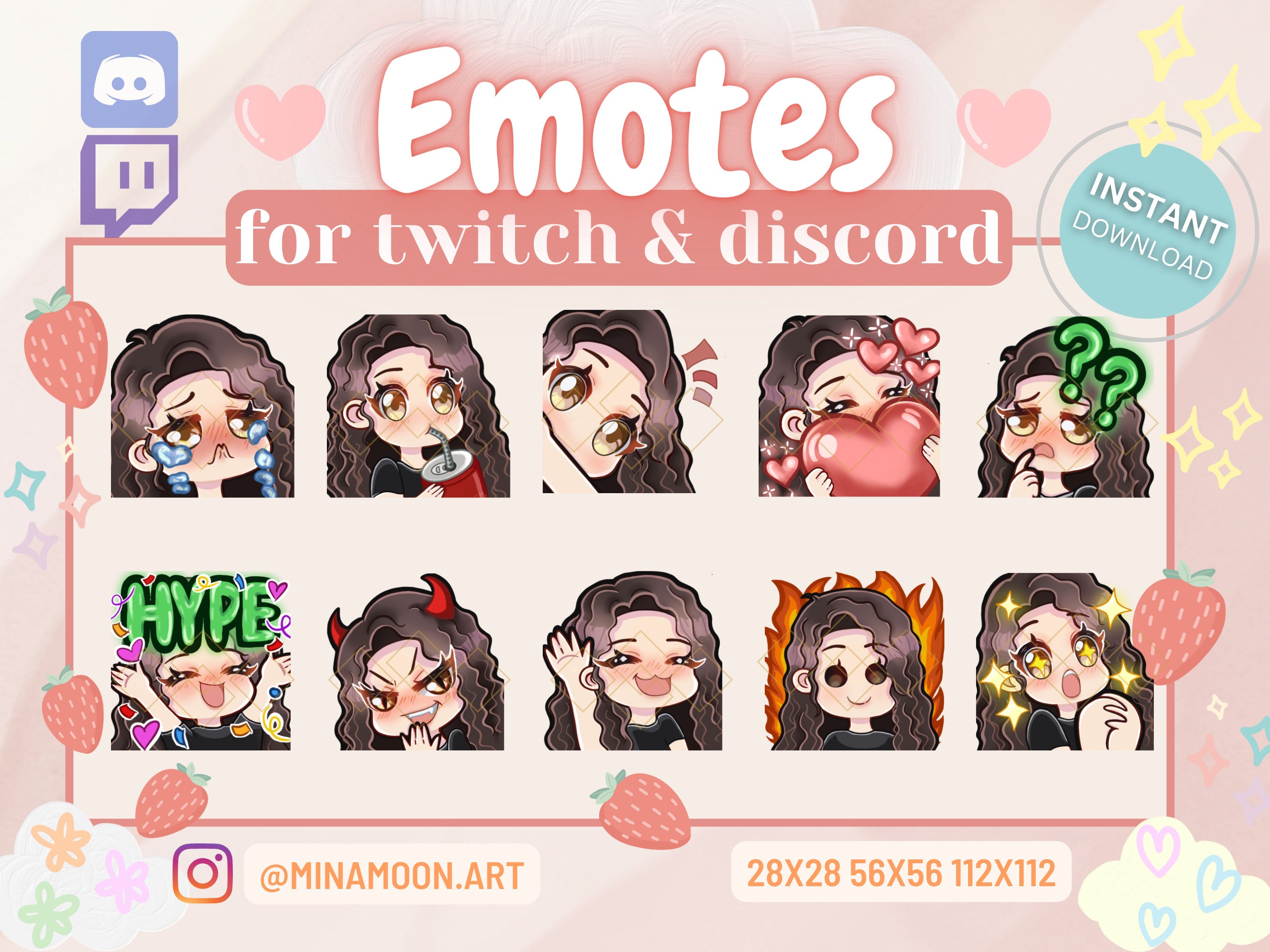 Custom Twitch Emotes V1, Custom Emotes Twitch, Twitch Emotes, Chibi ...