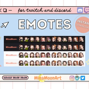 Mega Bundle Curly Hair Twitch Emotes, Brown Curly Hair Girl Emotes ...
