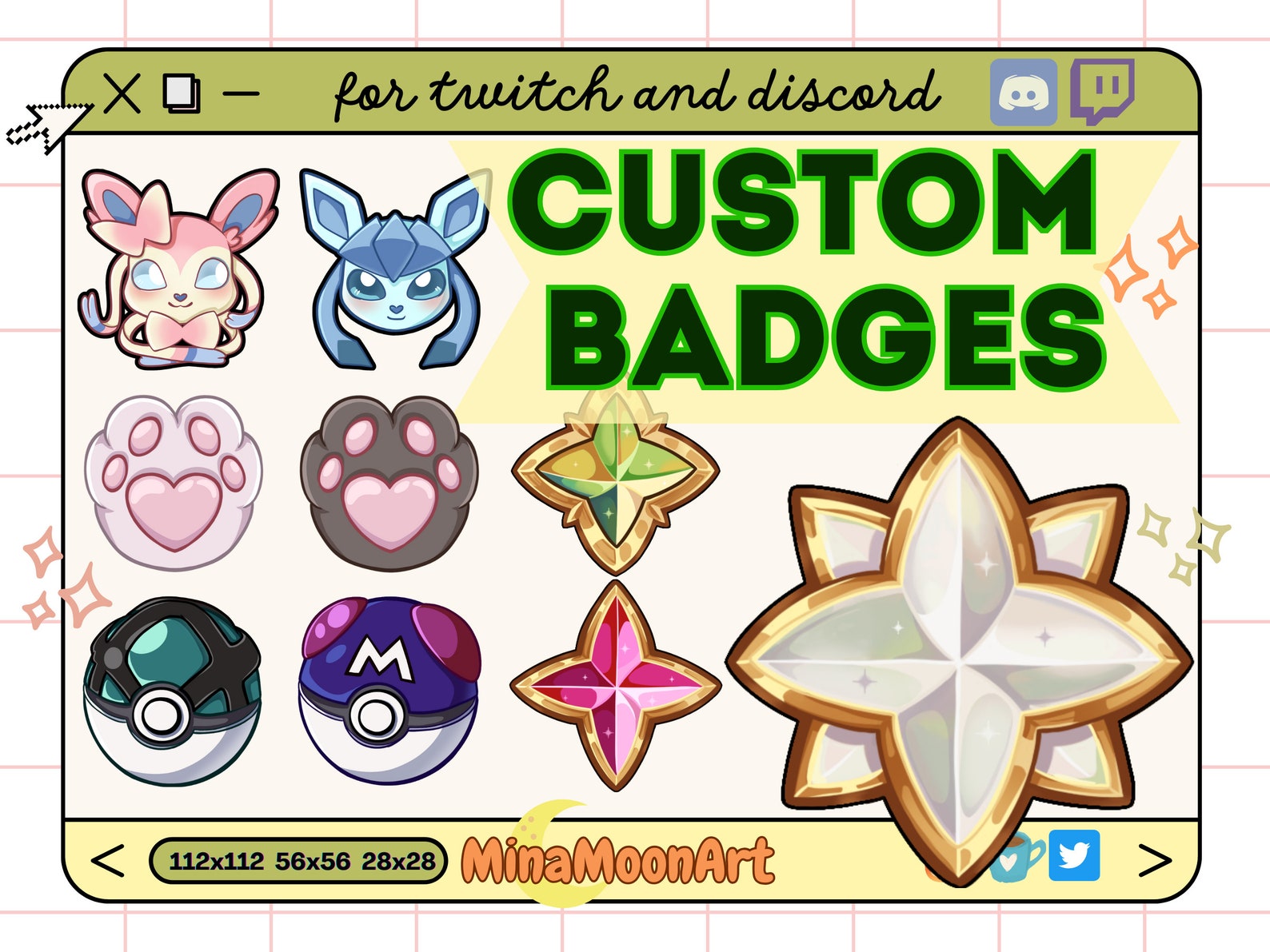 Custom Twitch Sub Badges, Cute Bit Badges - Etsy