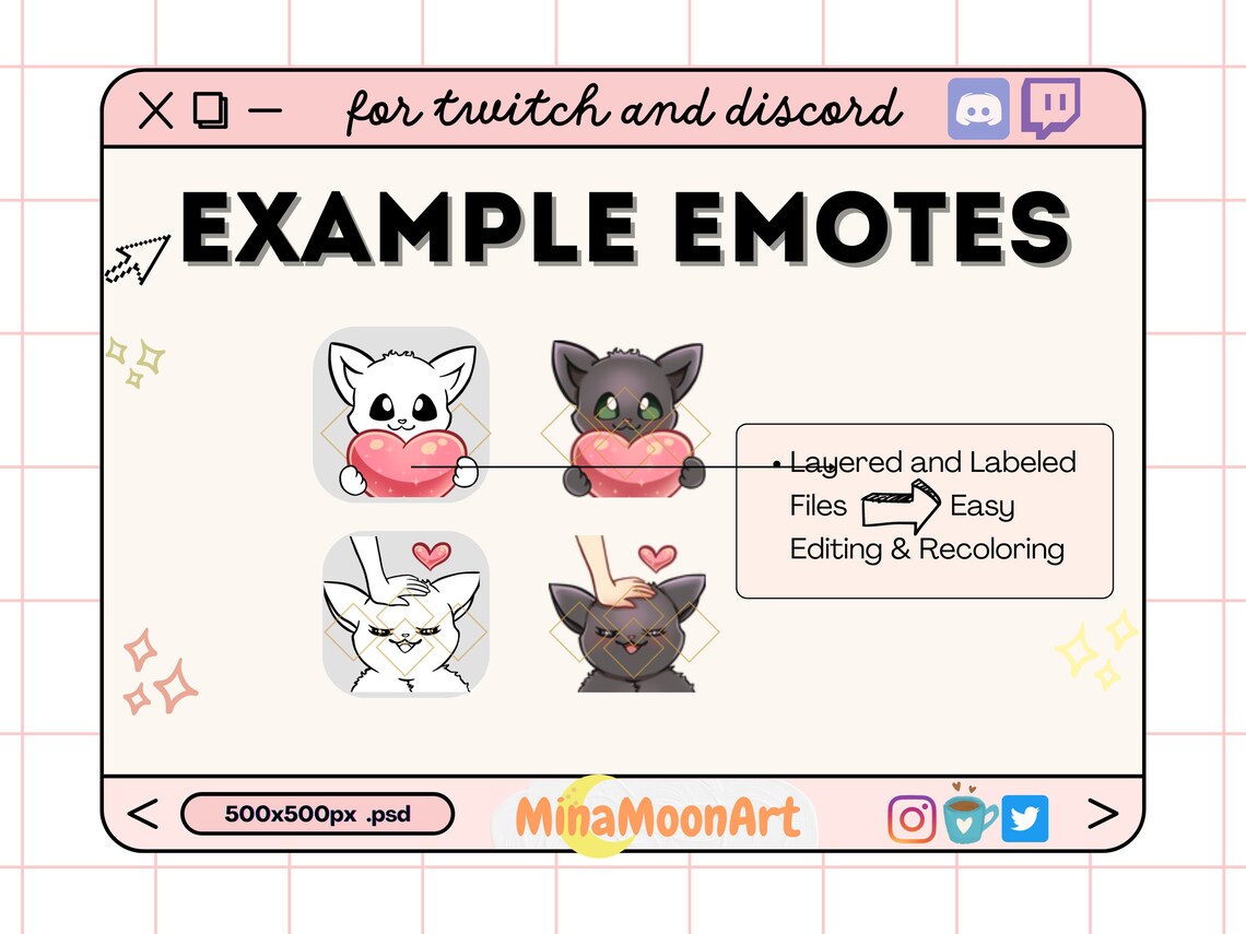 10x DIY Emote Bases Animal, Emote Base Pack, Custom Cute Animal Emote ...