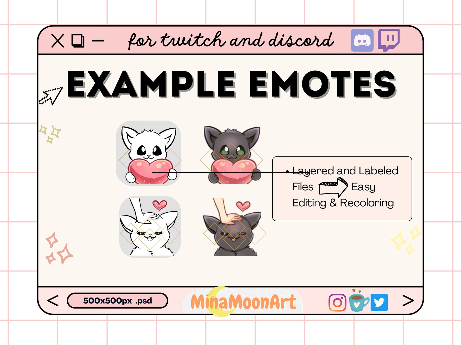 10x DIY Emote Bases Animal, Emote Base Pack, Custom Cute Animal Emote ...
