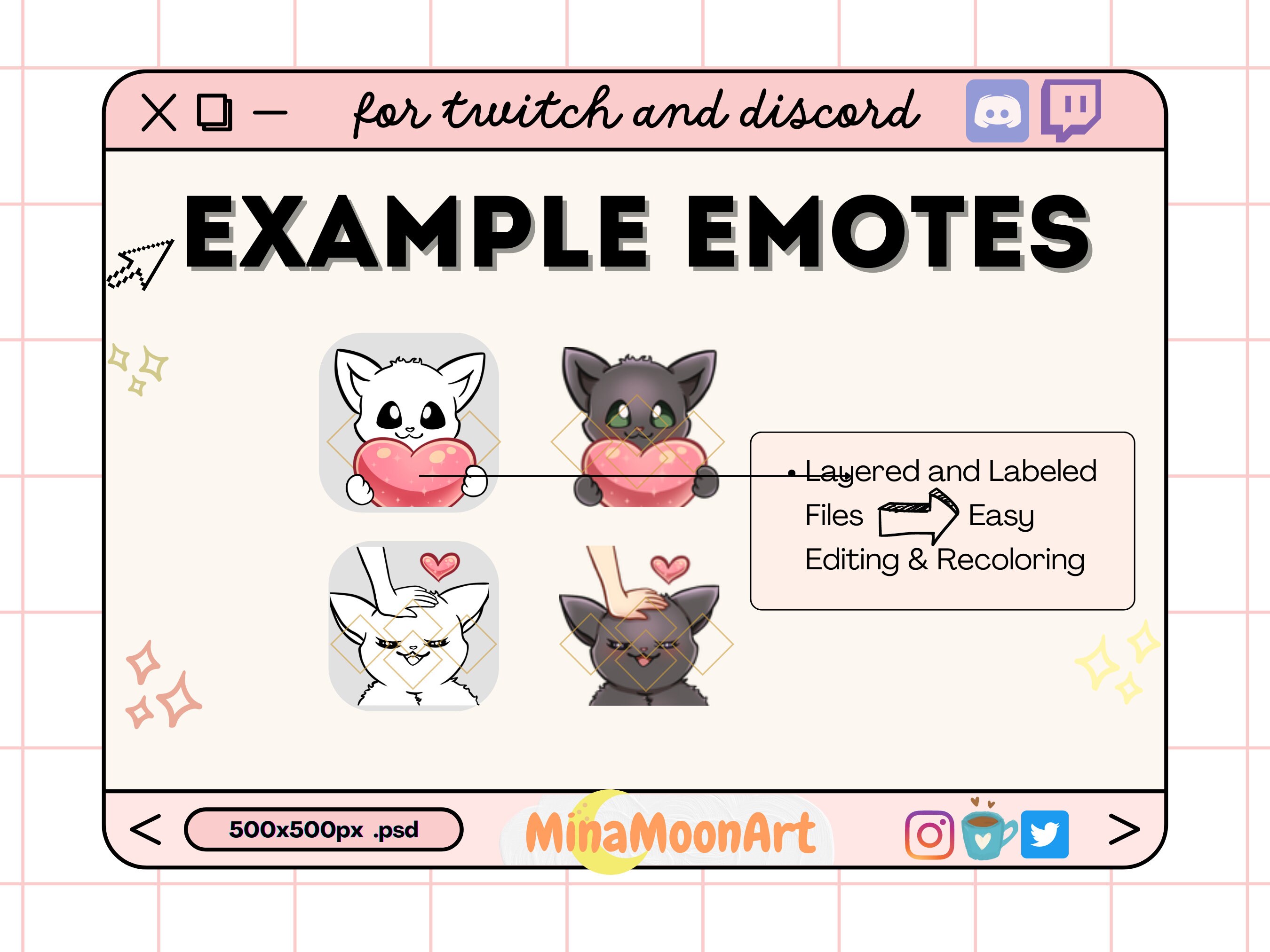 10x DIY Emote Bases Animal, Emote Base Pack, Custom Cute Animal Emote ...